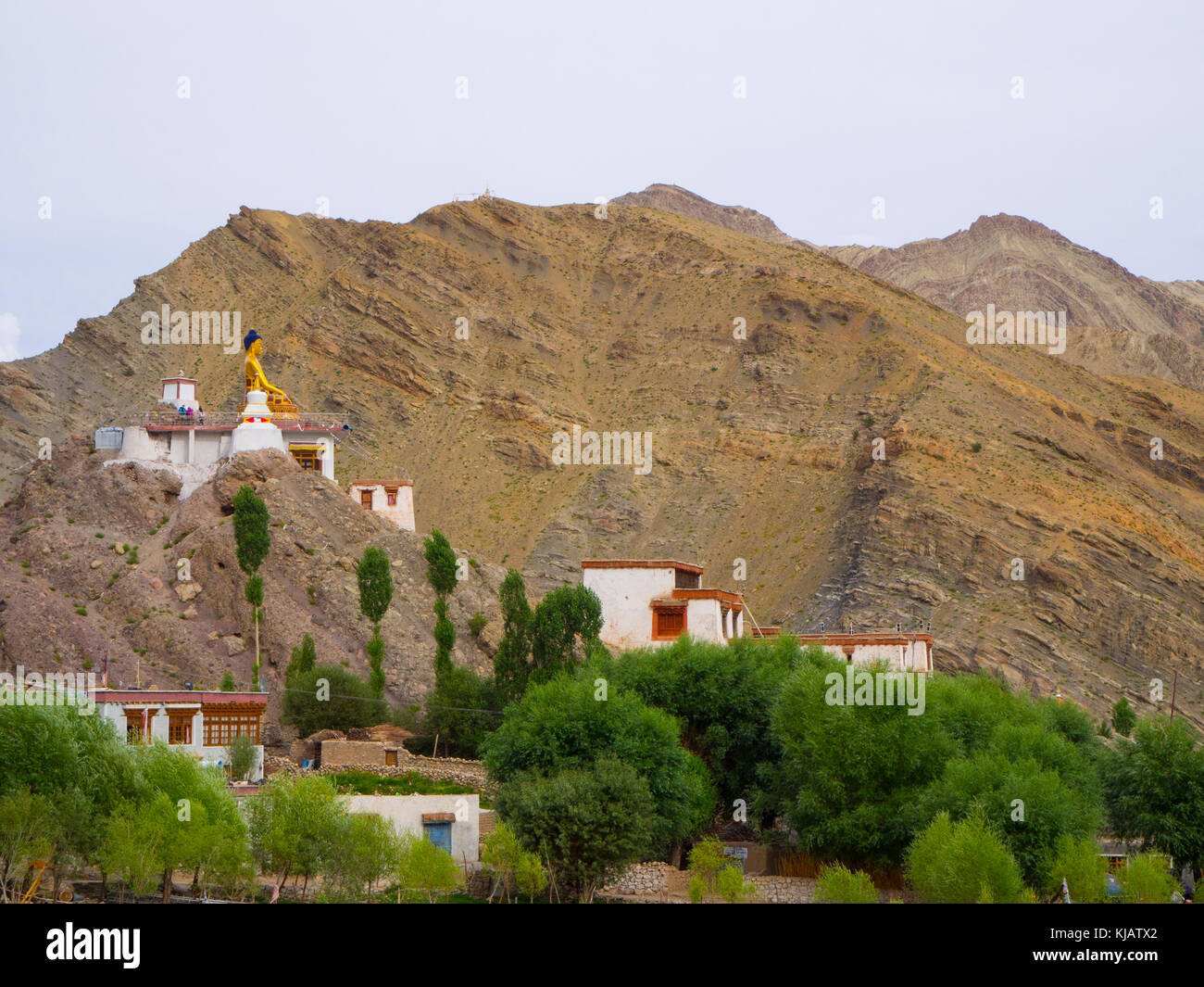 Buddhist monastery - Sham Valley trek landscape - Ladakh India Stock ...