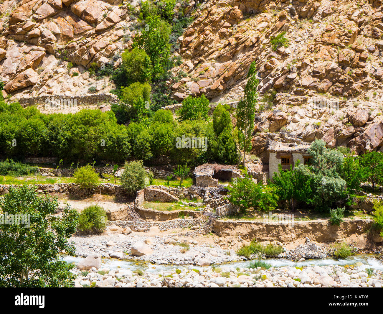 traditional house - landscape - Ladakh India Stock Photo - Alamy