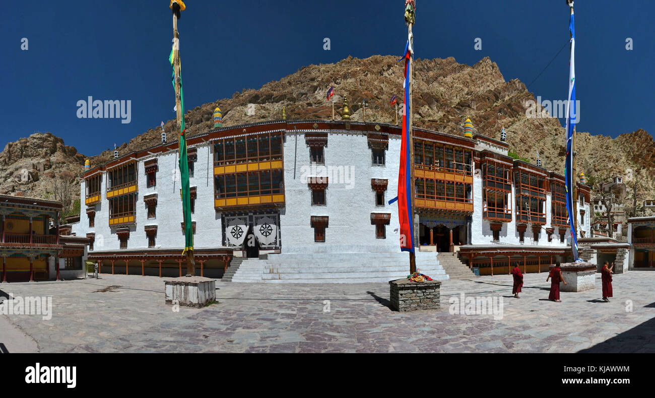 Buddhist monastery Hemis Gonpa, huge white buildings against the ...