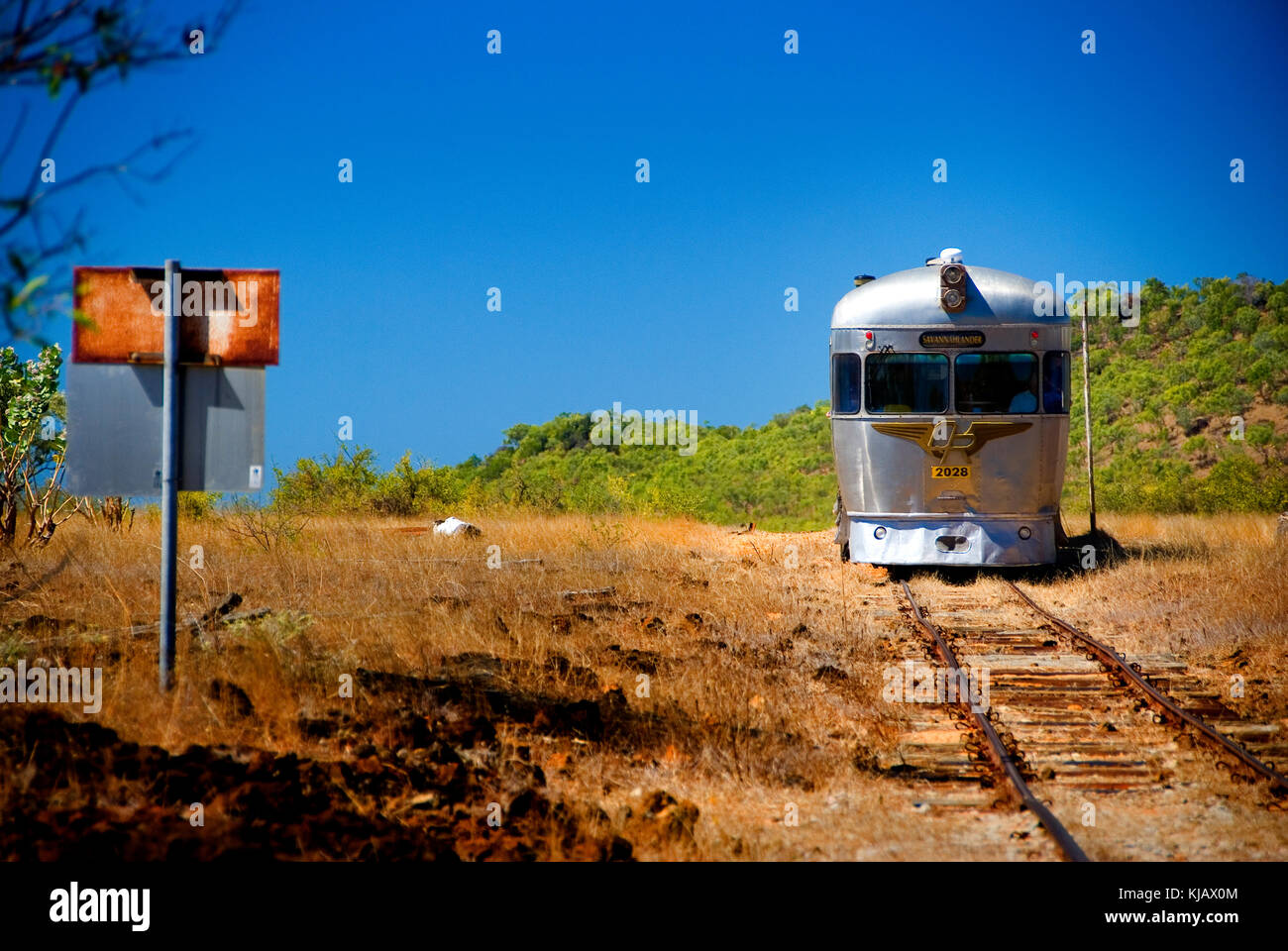 The Savannahlander tourist train crossing the Copperfield River at ...