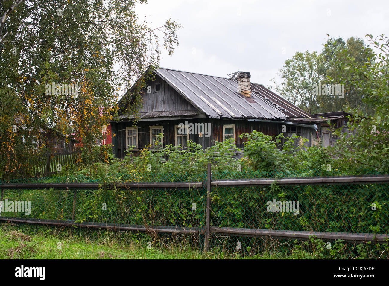 A typical wooden rural house in Northern Karelia, Russia Stock Photo ...