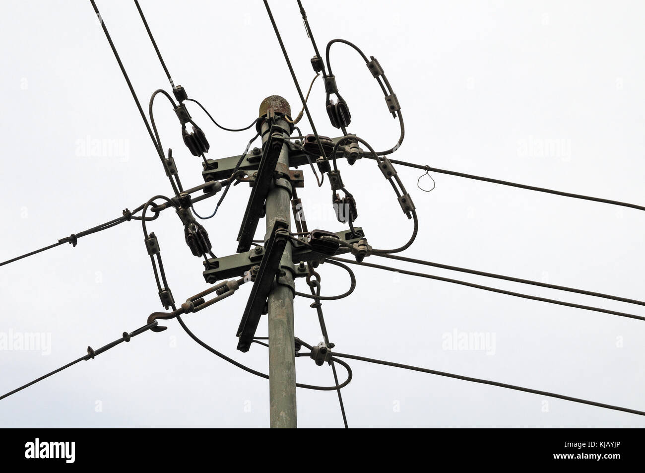 distribution pole for electric current Stock Photo - Alamy