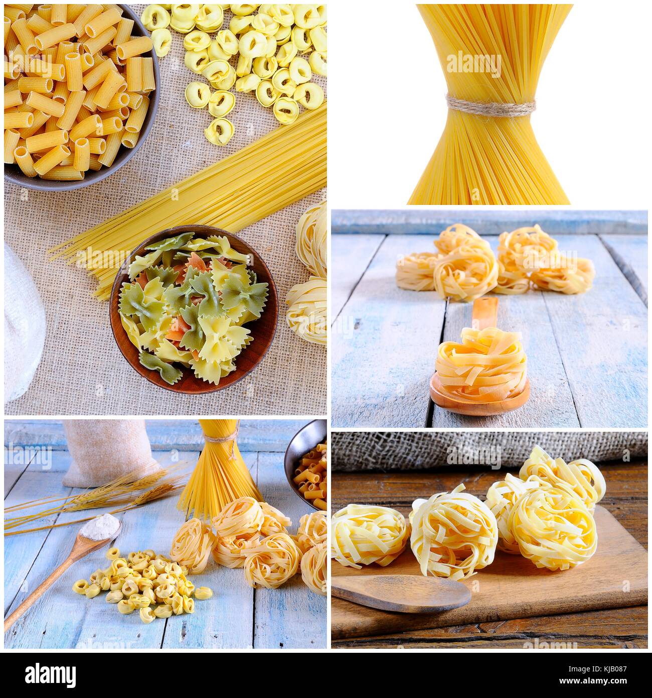 Preparing different types of pasta in the kitchen Stock Photo - Alamy