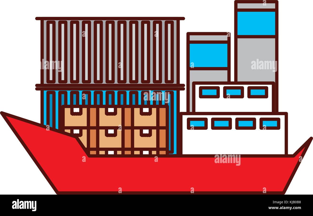 sea transportation logistic freight shipping cargo ship Stock Vector ...