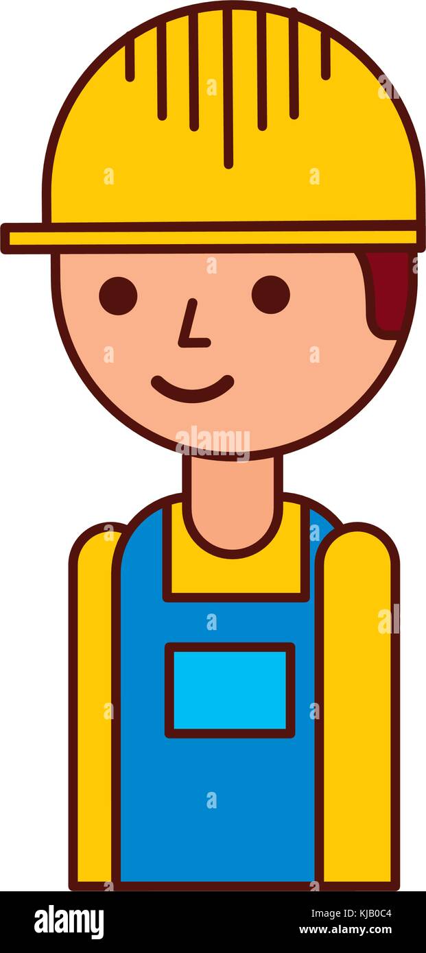 logistic worker man cartoon with uniform and helmet Stock Vector Image ...