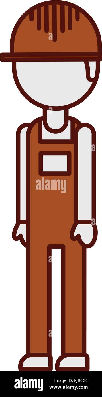 logistic worker man cartoon with uniform and helmet Stock Vector Image ...