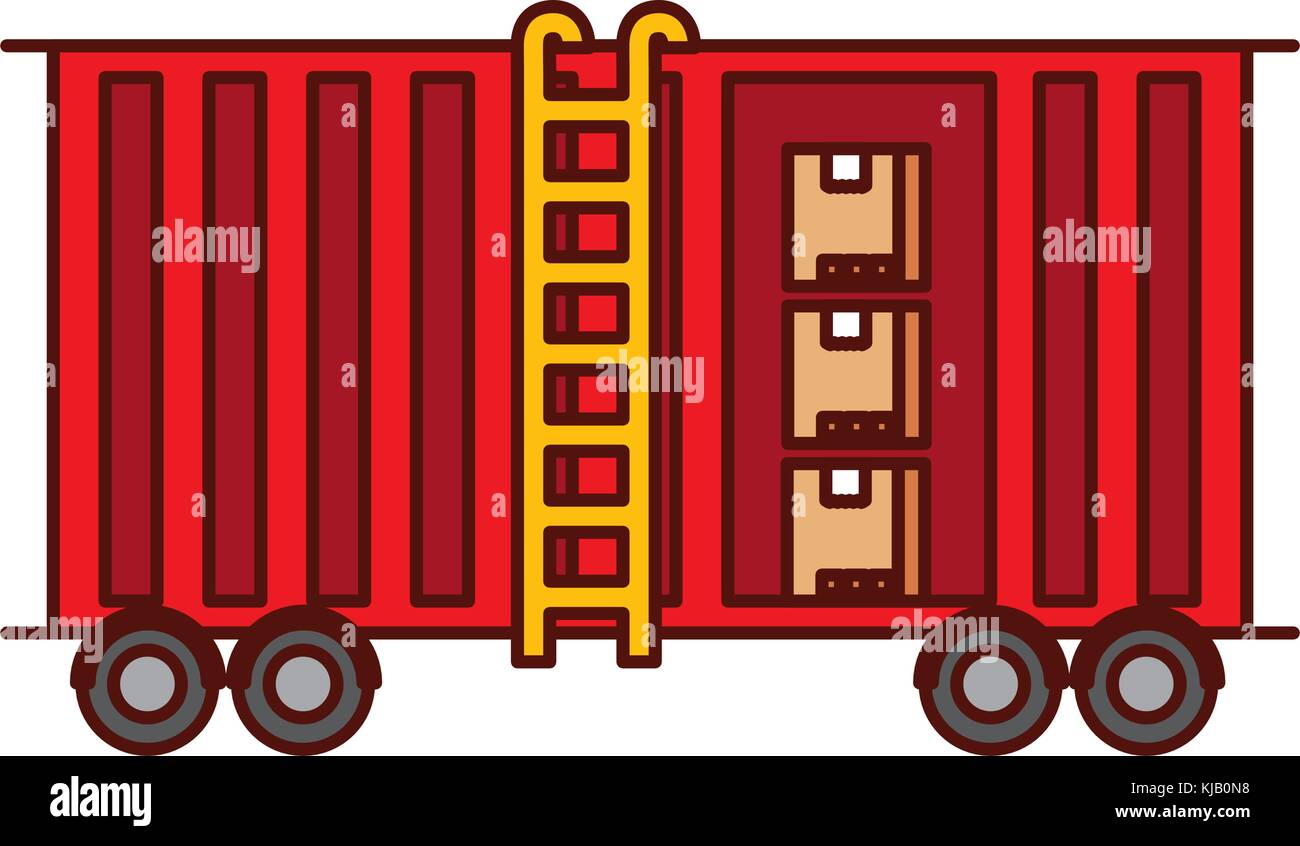 freight train cargo car container and boxes logistics transport design ...