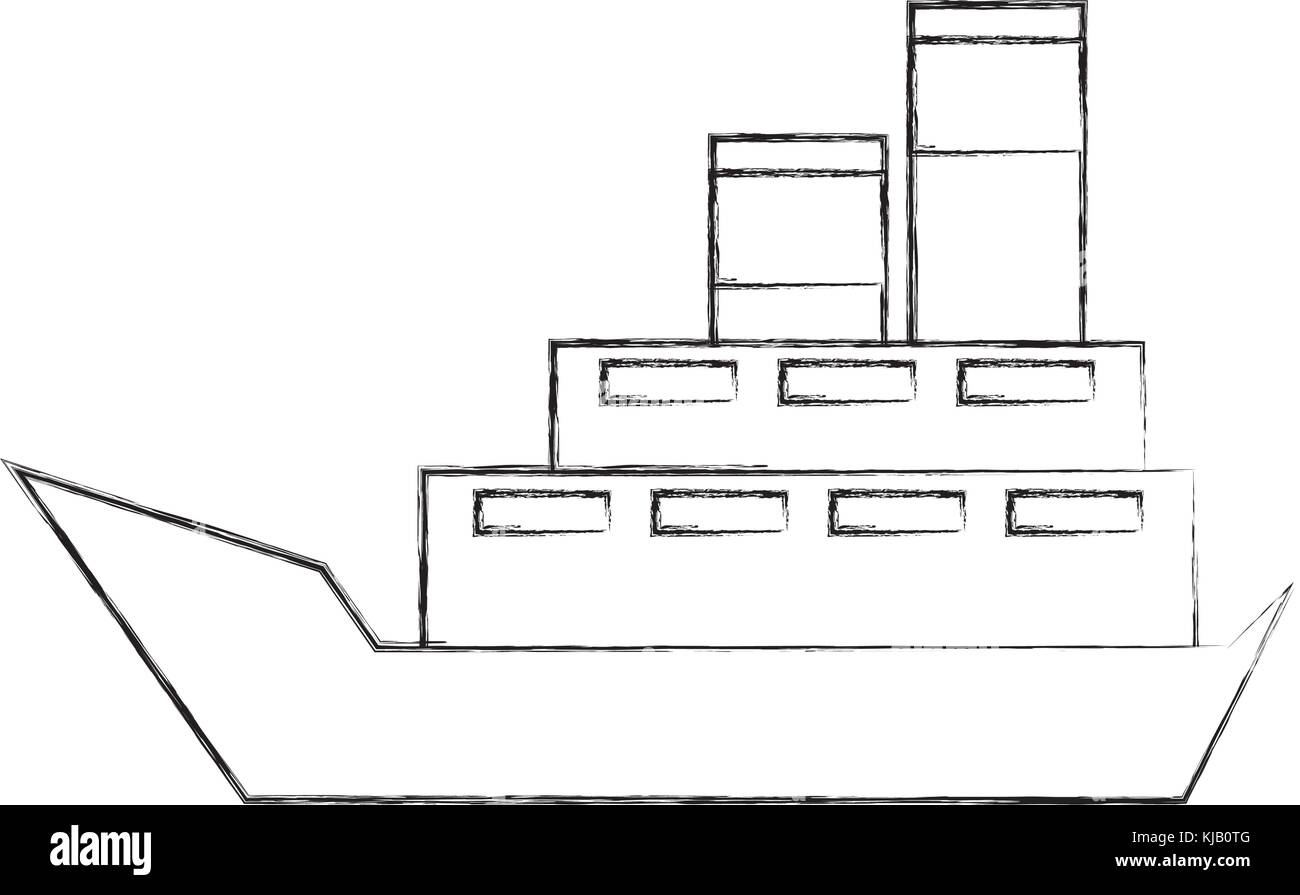 sea boat transport delivery vehicle logistic Stock Vector Image & Art ...