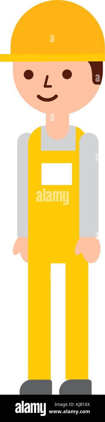 logistic worker man cartoon with uniform and helmet Stock Vector Image ...