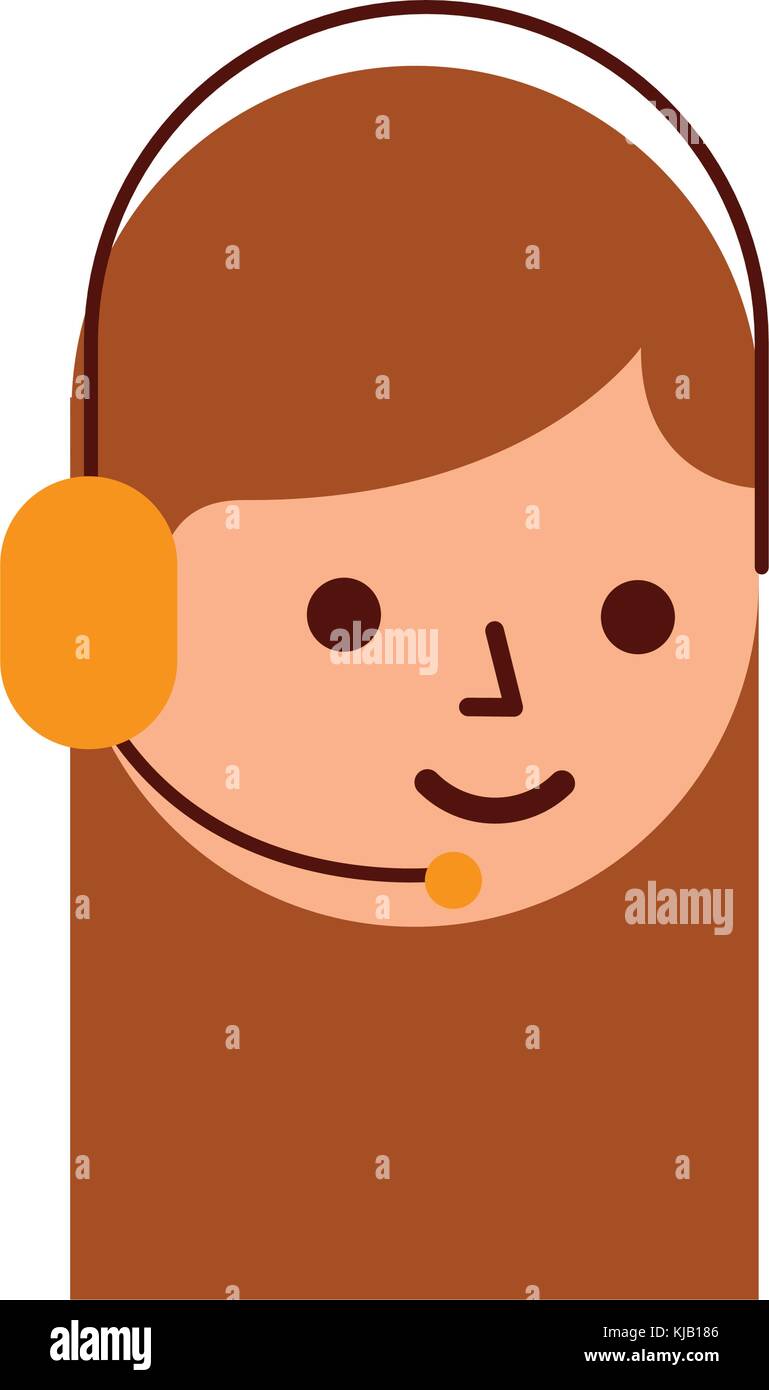 cartoon operator call center using headphones microphone Stock Vector ...