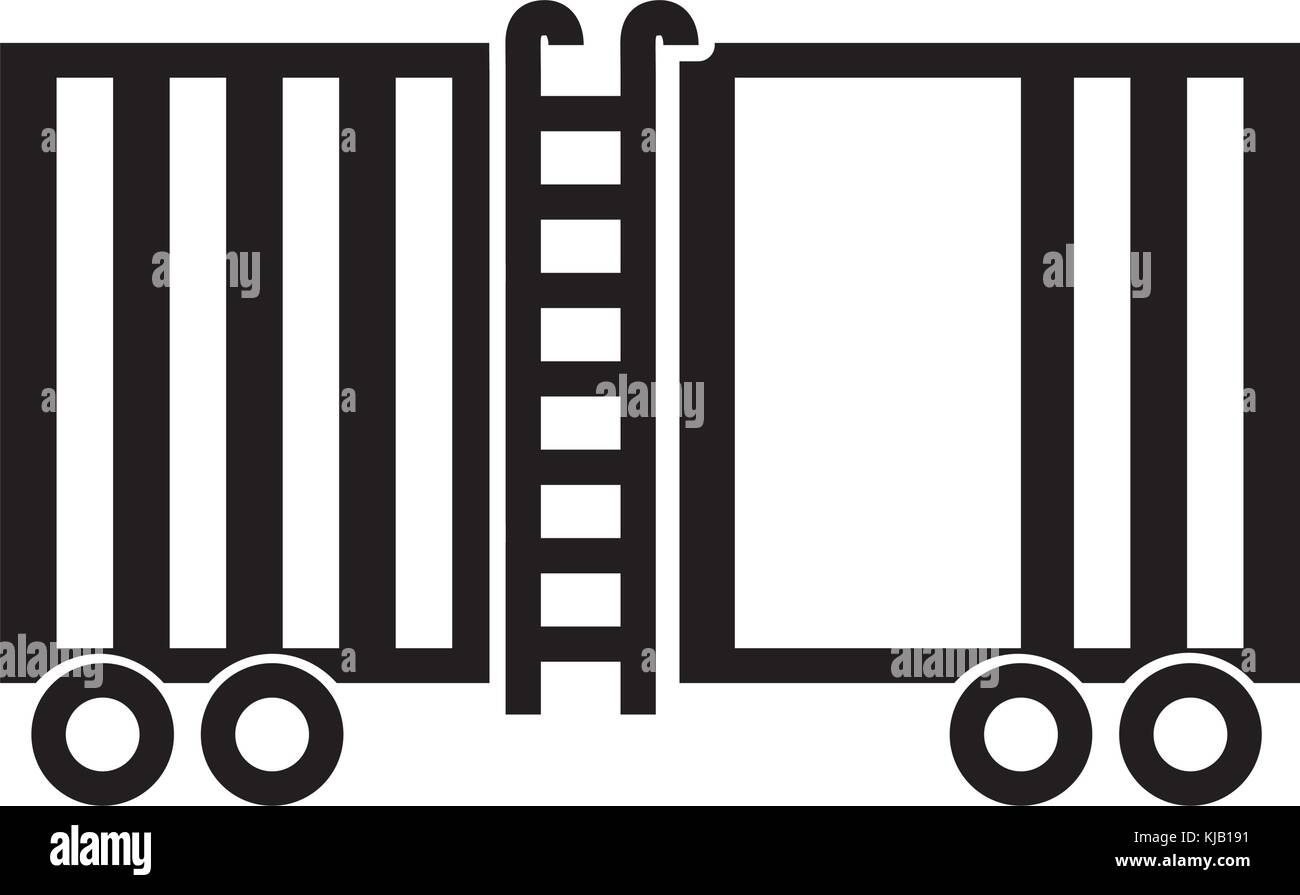 Empty container rail car Stock Vector Images - Alamy