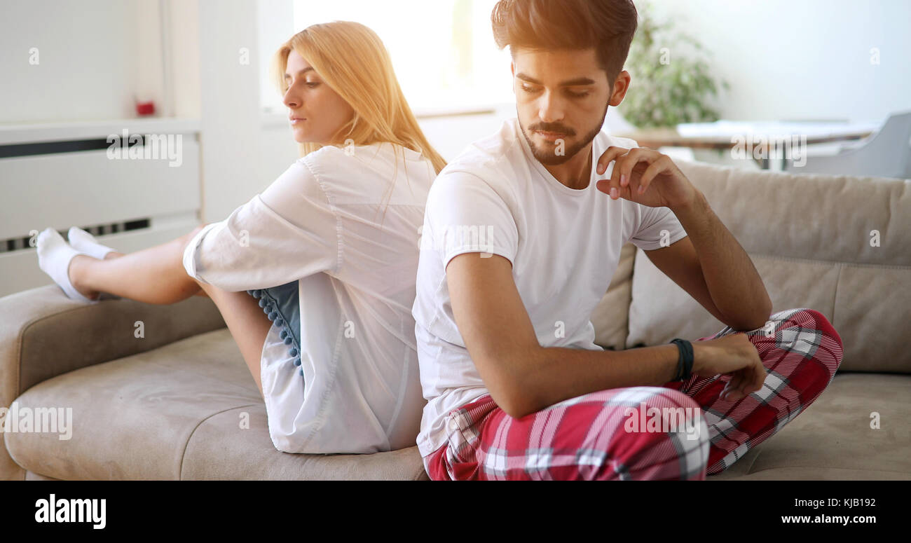 Unhappy Couple Having Crisis And Difficulties In Relationship Stock