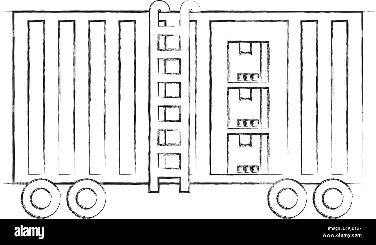 freight train cargo car container and boxes logistics transport design ...