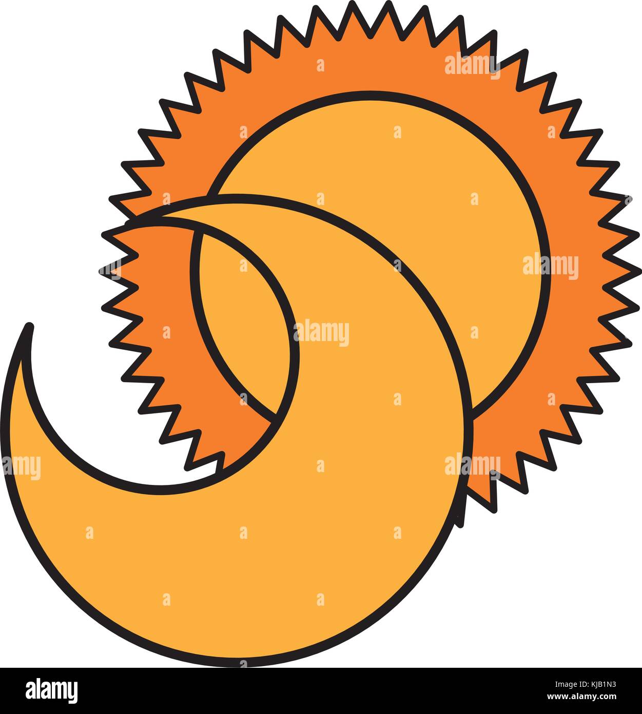 cute moon with sun Stock Vector Image & Art - Alamy