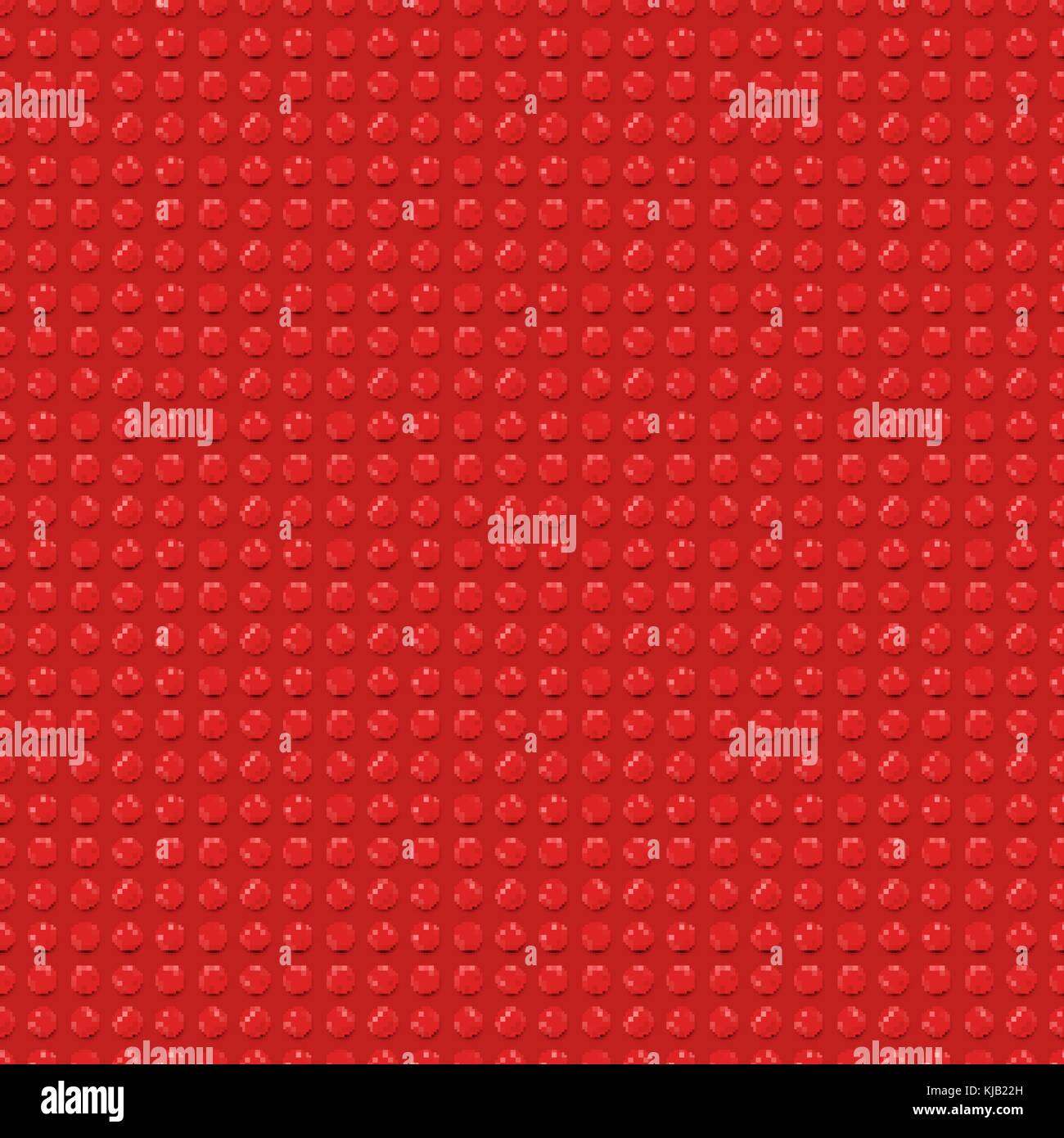 Red plastic construction plate - vector semless background. Toy blocks ...