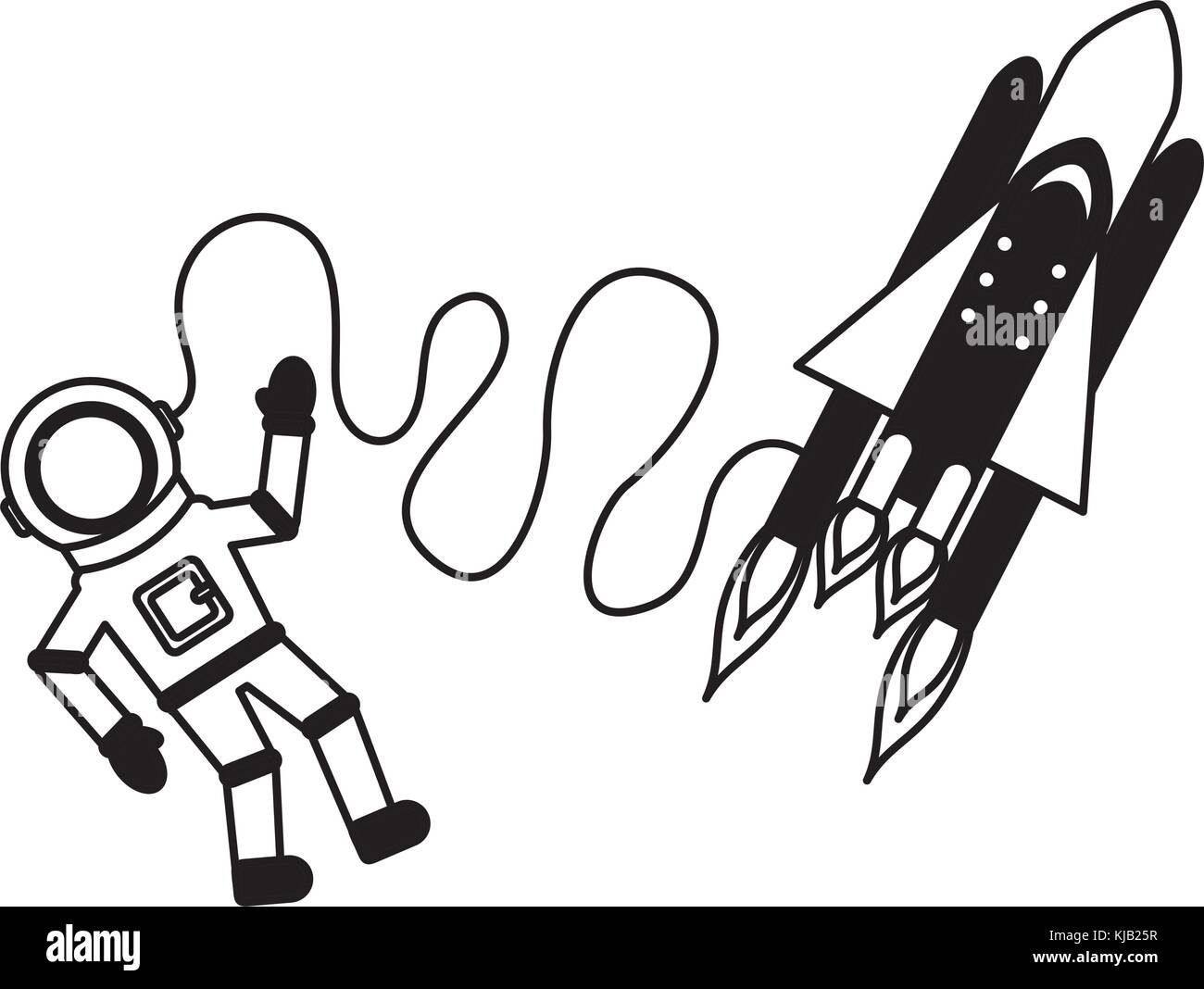 astronaut with rocket comic character icon Stock Vector Image & Art - Alamy