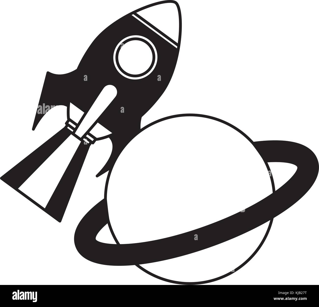 rocket space with saturn planet Stock Vector Image & Art - Alamy