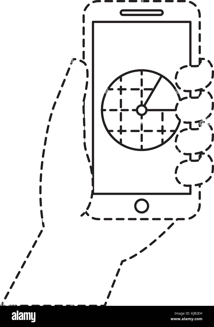 hand holding smartphone gps navigation screen Stock Vector Image & Art ...