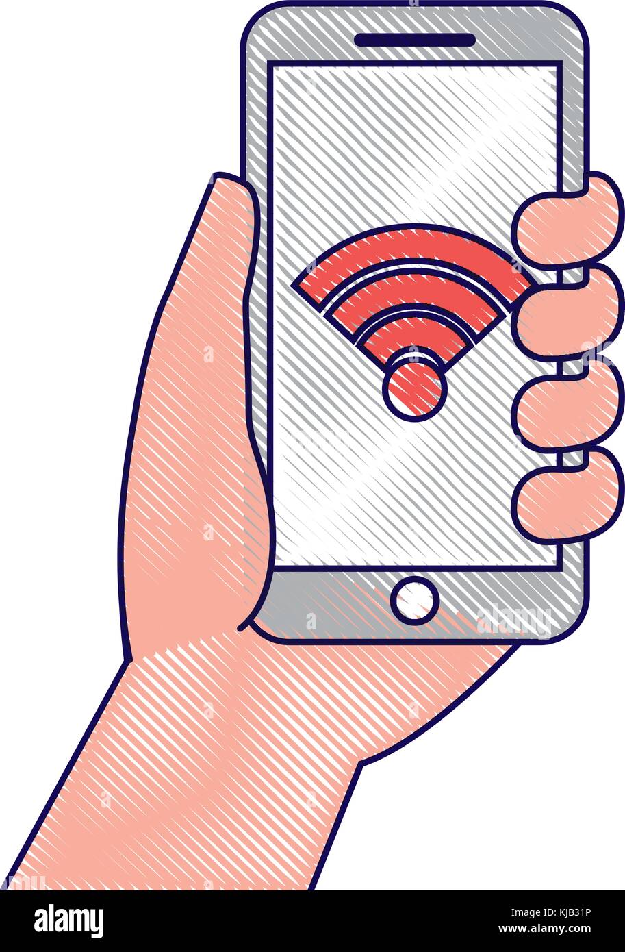 hand holding smartphone connection wifi Stock Vector Image & Art - Alamy