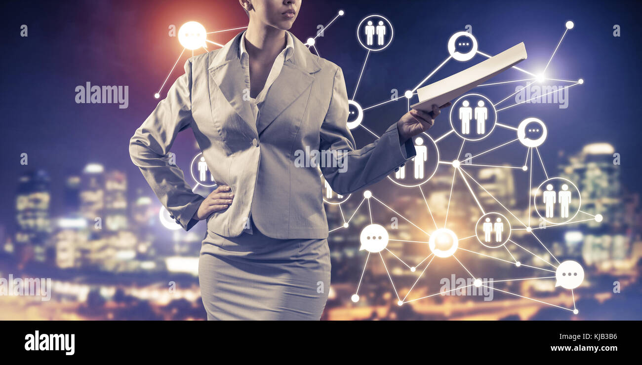 Concept of modern business networking that connect and cooperate Stock ...