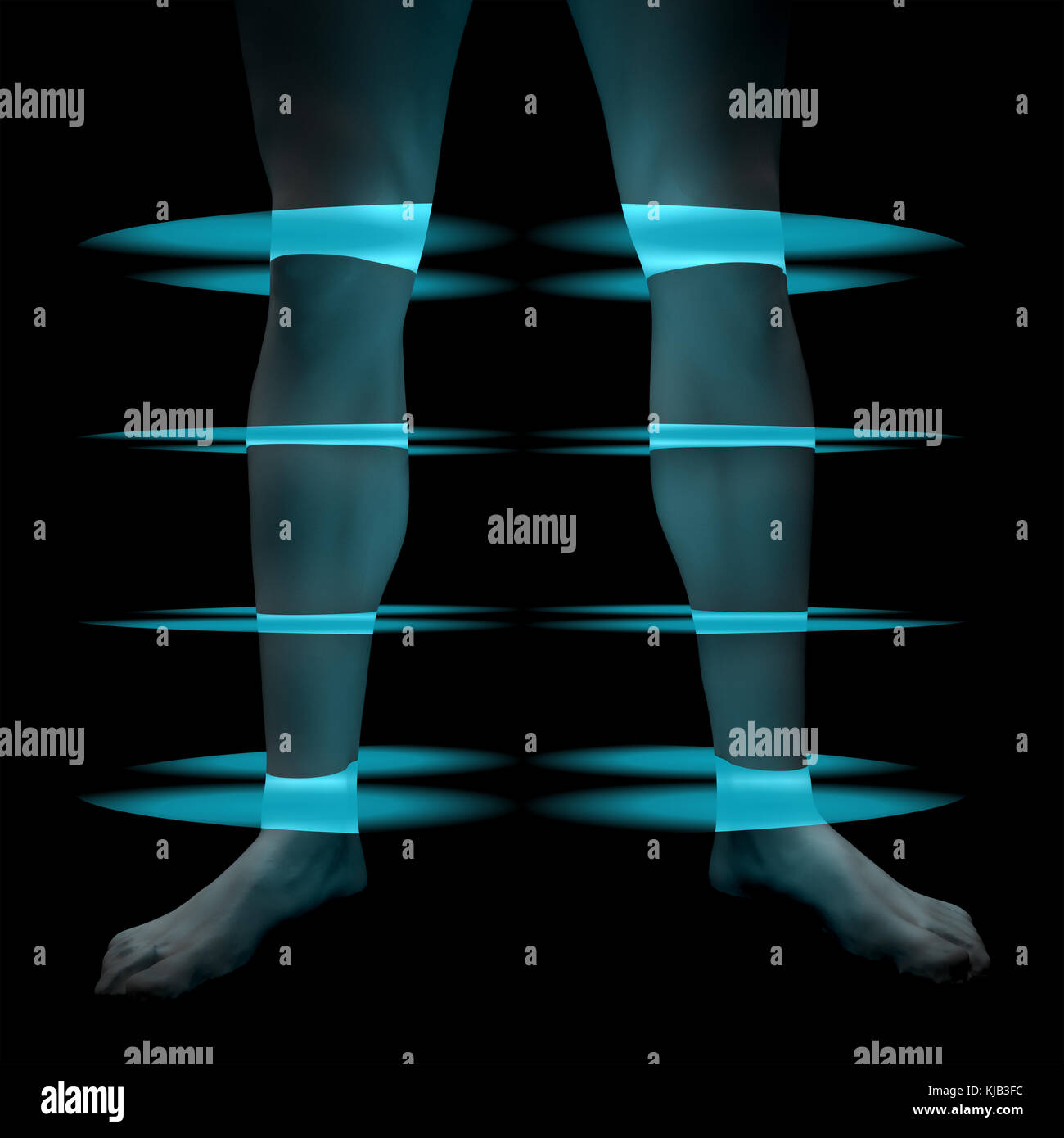 men's legs with light layers of scanning. 3d rendering Stock Photo - Alamy