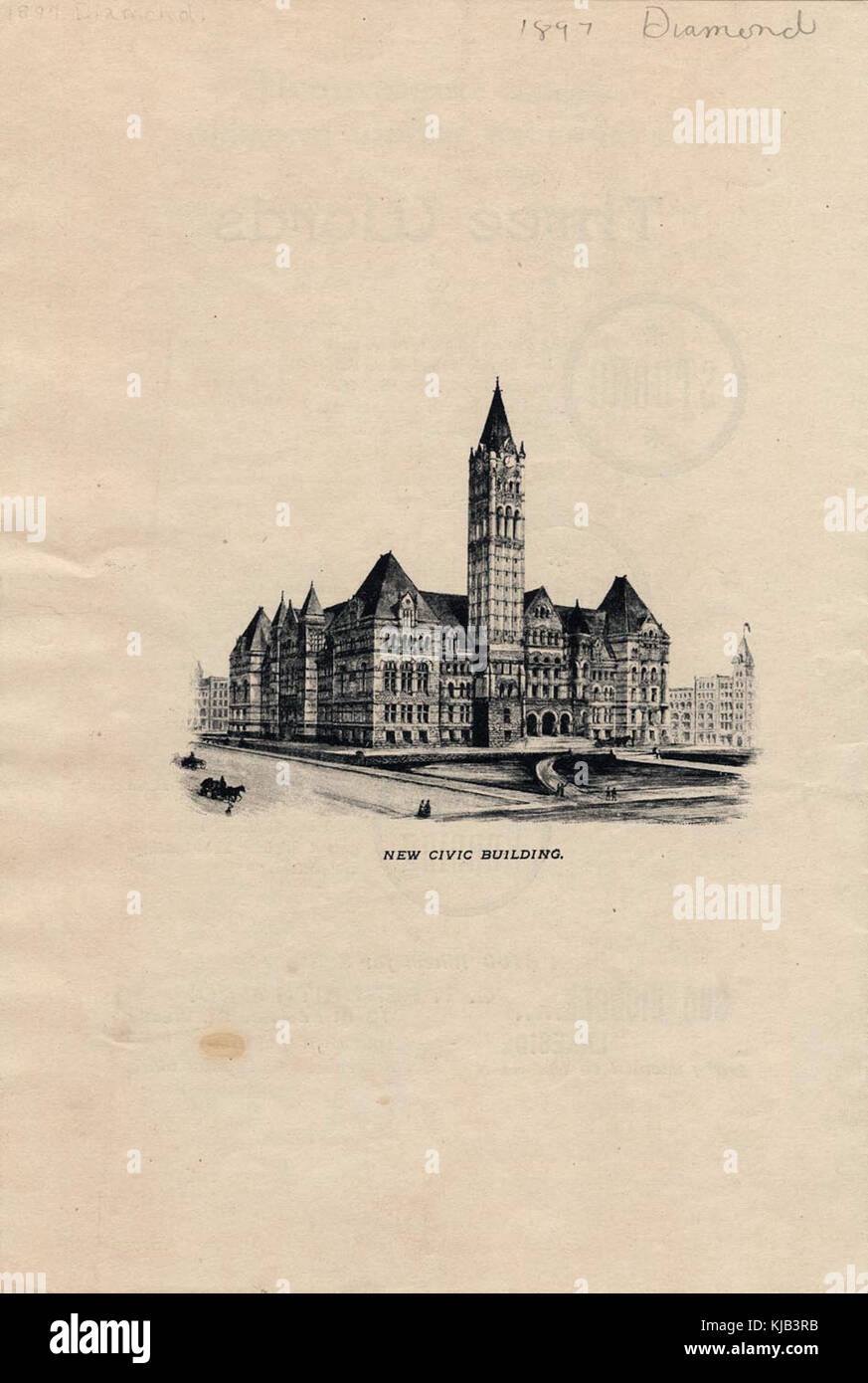 New Civic Building Diamond Jubilee programme Toronto 1897 Stock Photo ...