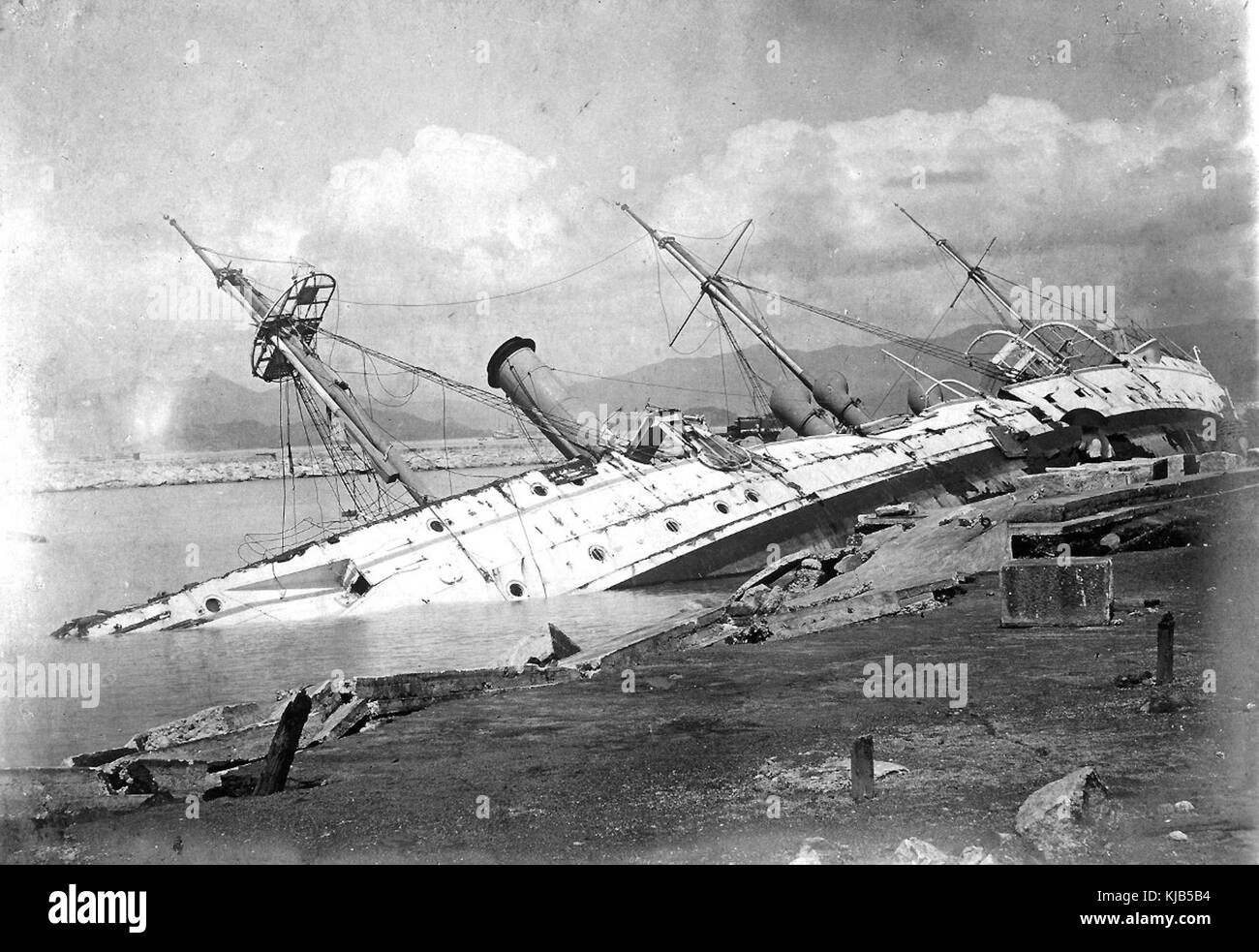 1906 Hong Kong Typhoon HMS Phoenix Stock Photo - Alamy