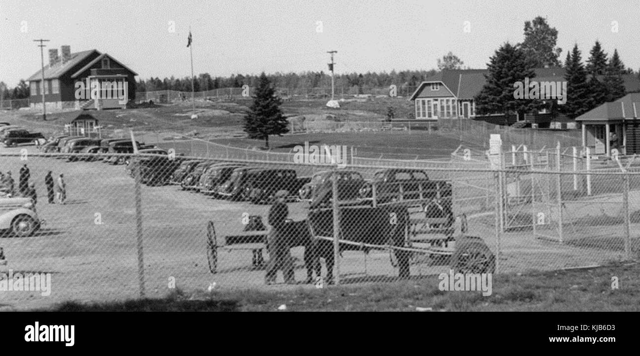 This photograph depicts the home of the Dionne Quintuplets, famous for ...