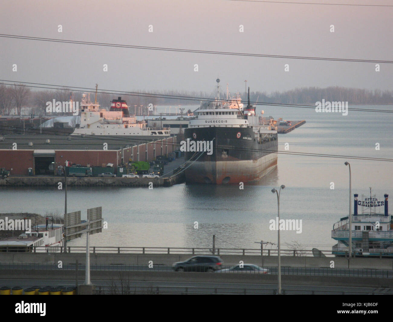 The Lake freighter Quebecois is seen at dusk in Toronto, 2012 ...