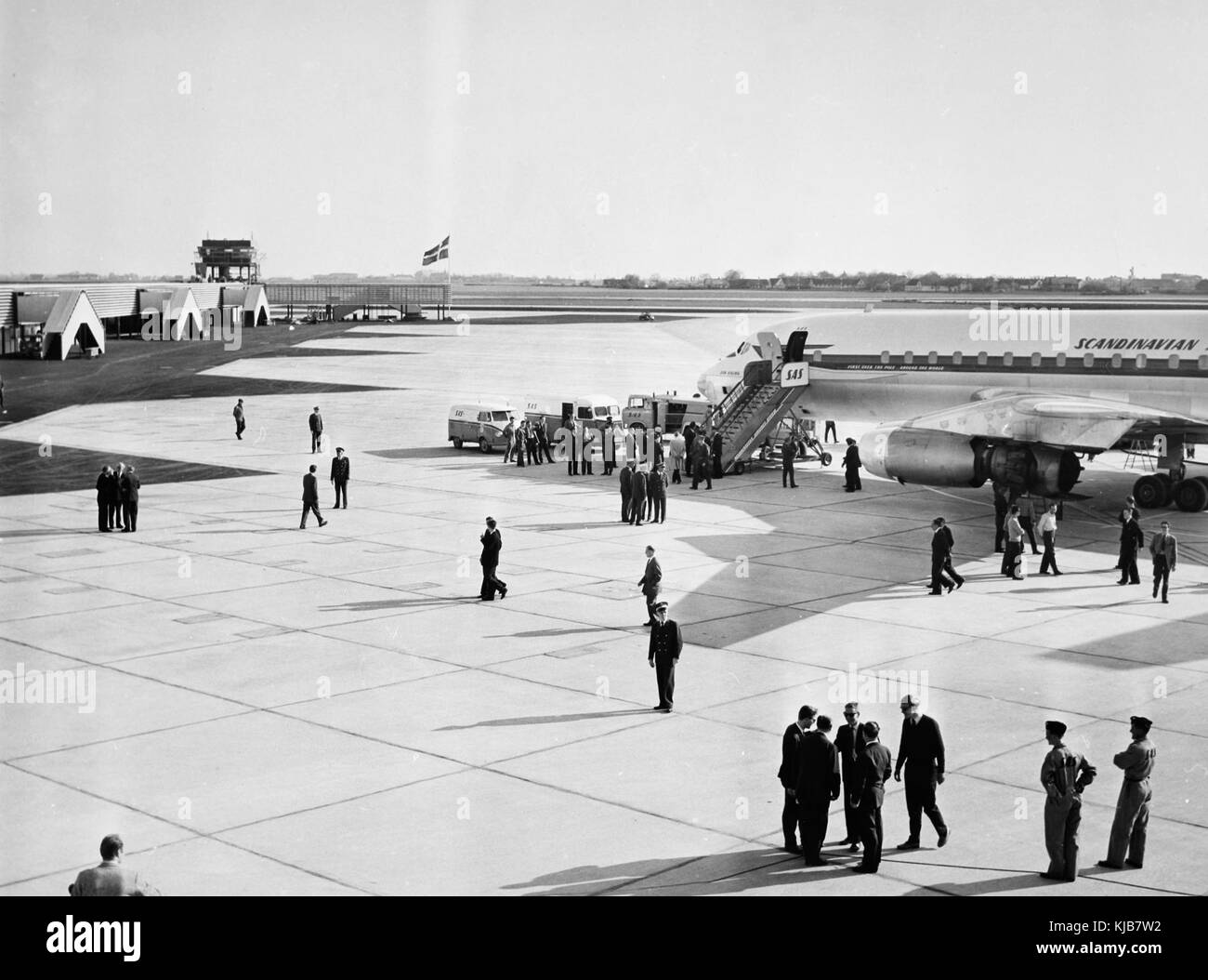 Kastrup Airport CPH, Copenhagen. Inauugural 1960 04 30. Airside, at the ...