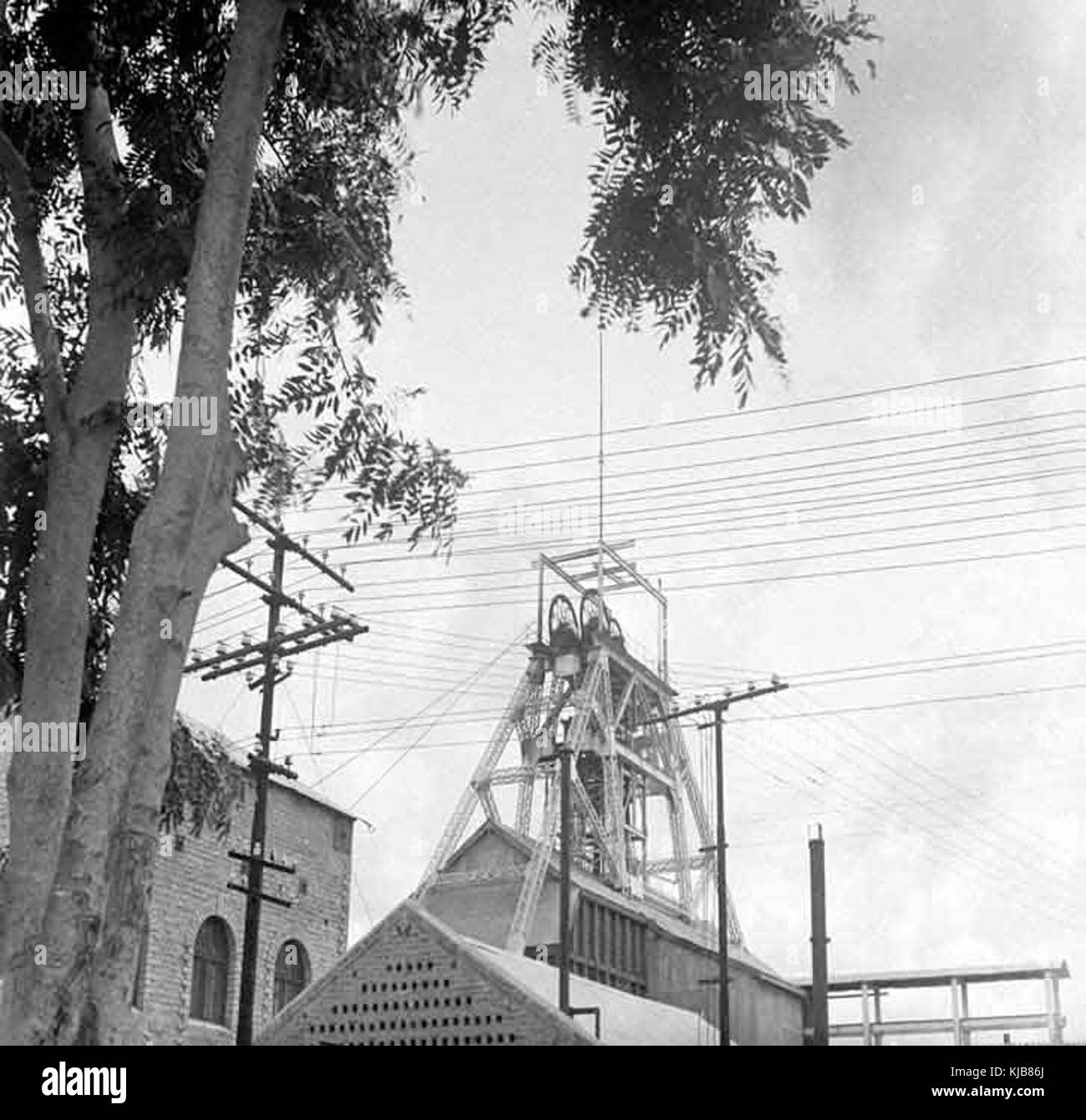 The pit head frame of the Edgar Shaft at the Mysore Mines, Kolar Gold ...