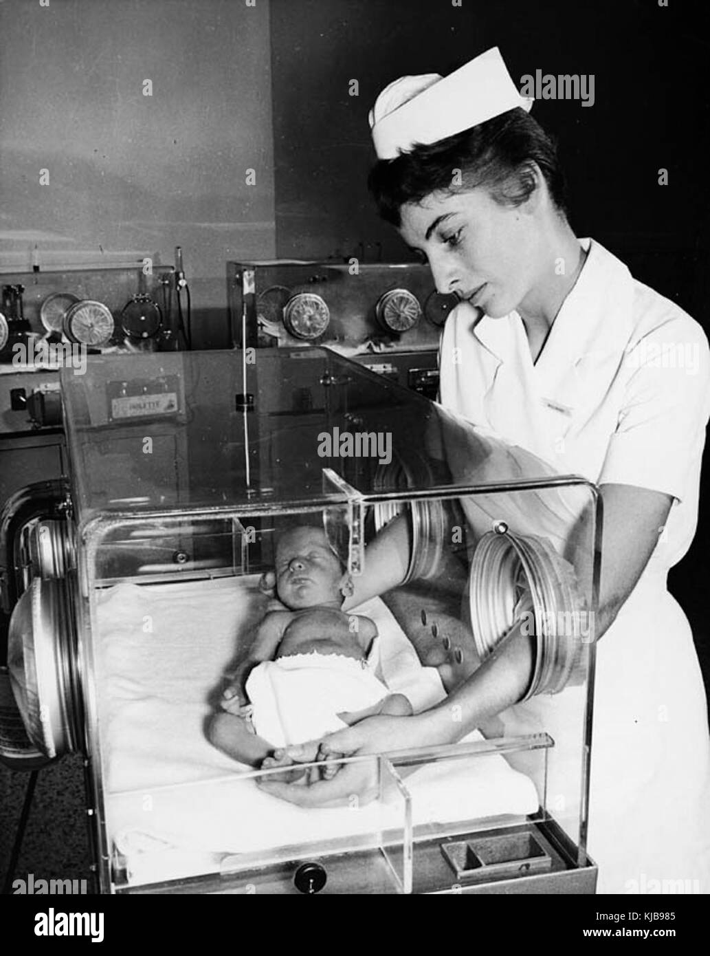 Incubator baby Black and White Stock Photos & Images - Alamy