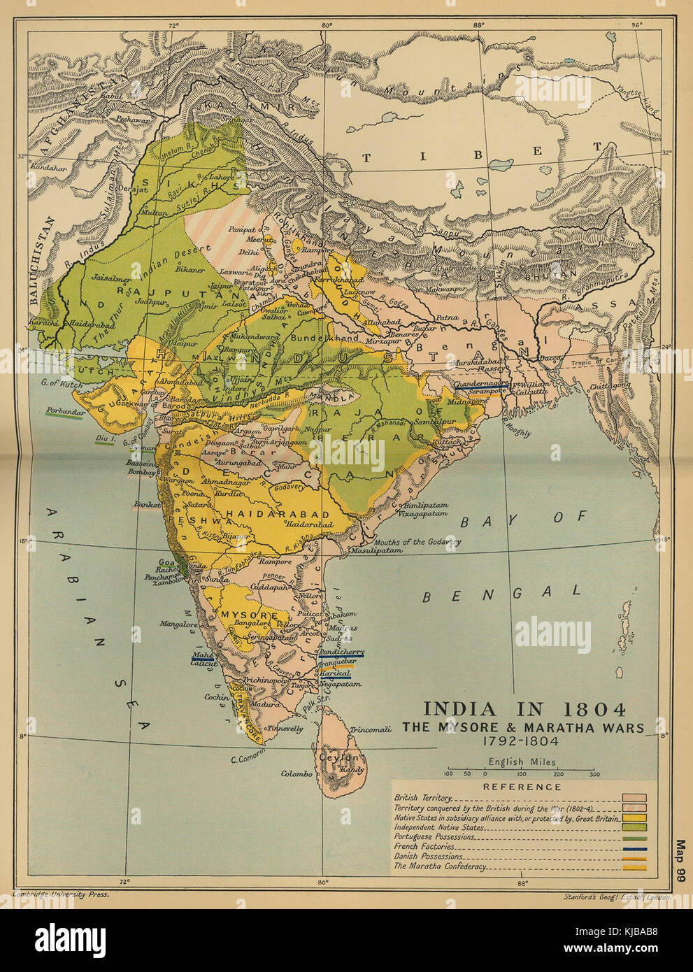India 1804 map Stock Photo - Alamy
