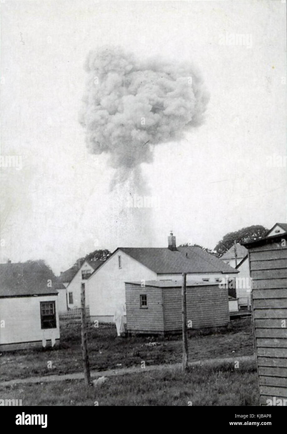 This image captures the aftermath of the Bedford Magazine Explosion in ...