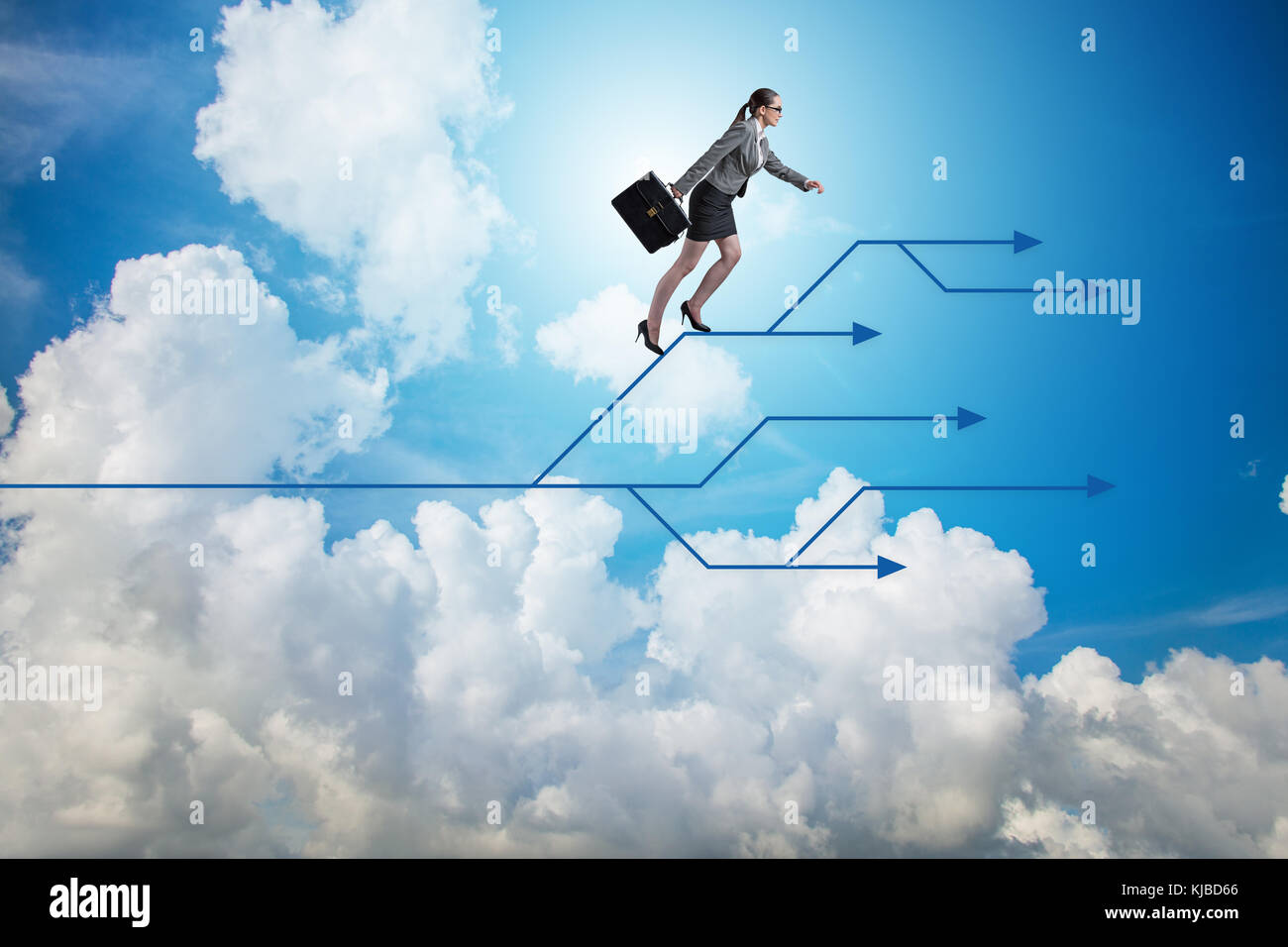 Businessman choosing different career paths in business Stock Photo - Alamy