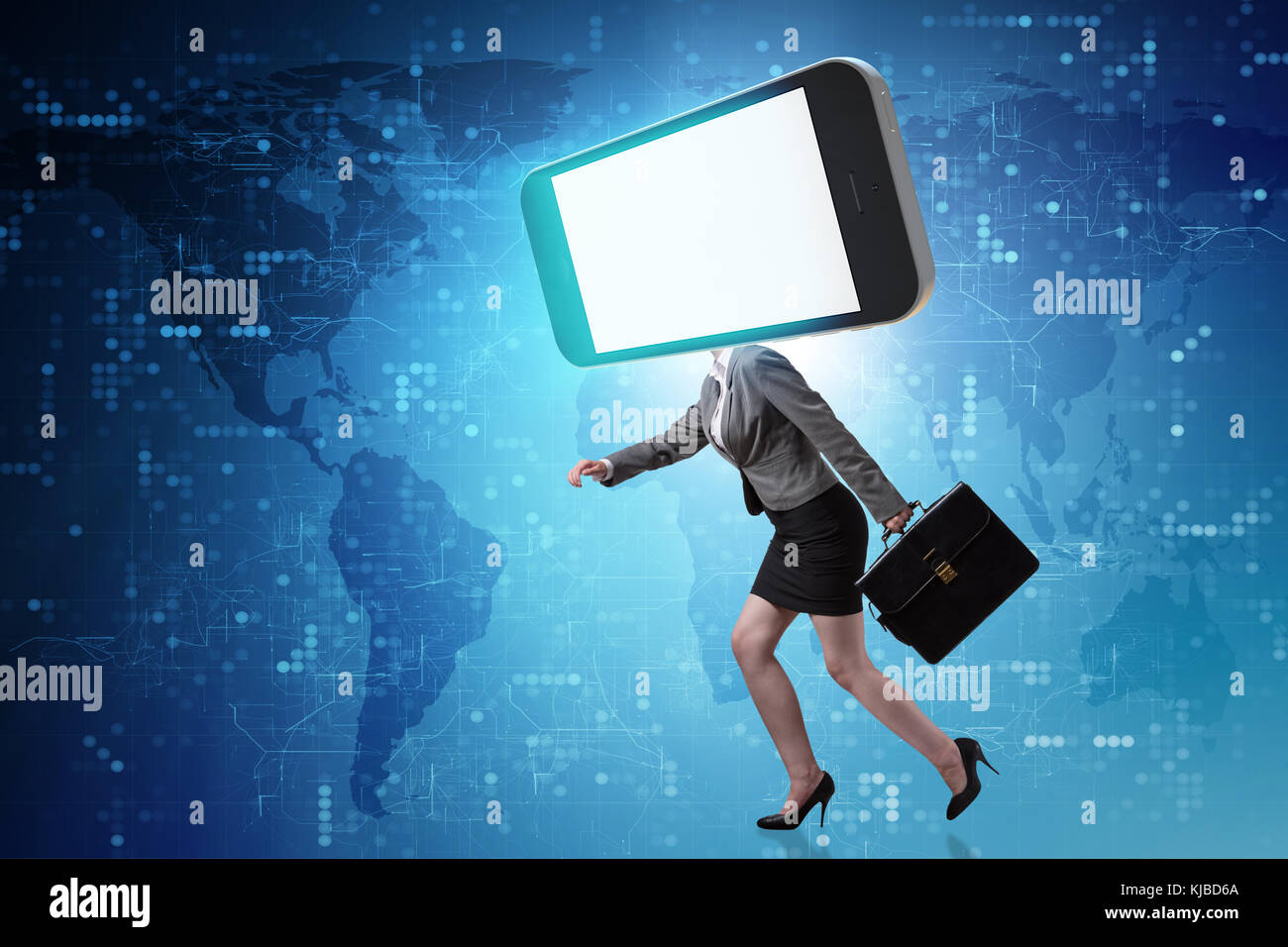 Mobile phone zombie under the influence of smartphone Stock Photo - Alamy