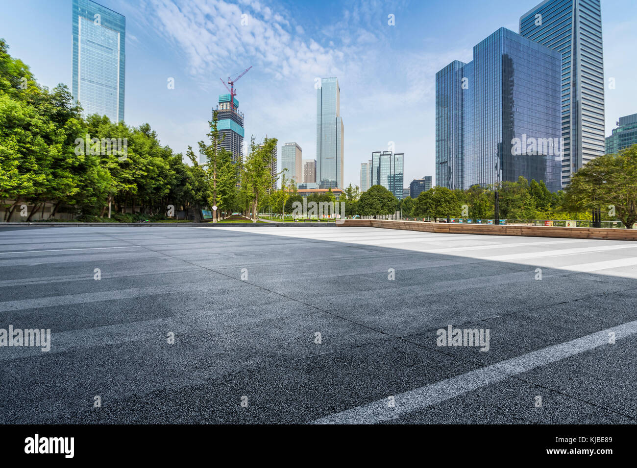 Empty Road with modern business office building Stock Photo - Alamy