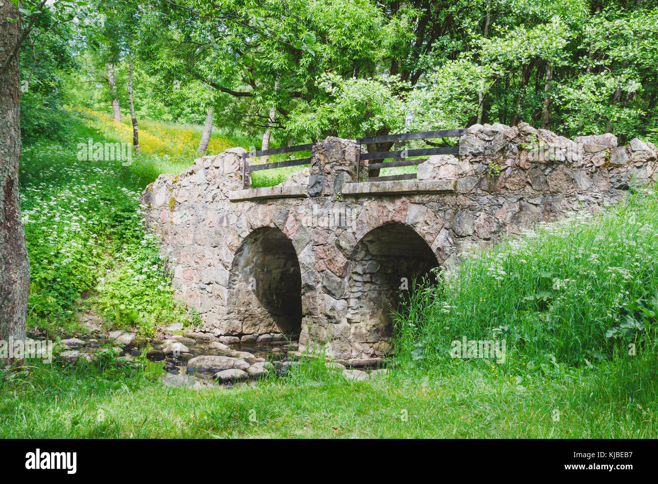 Bridge in summer park hi-res stock photography and images - Alamy