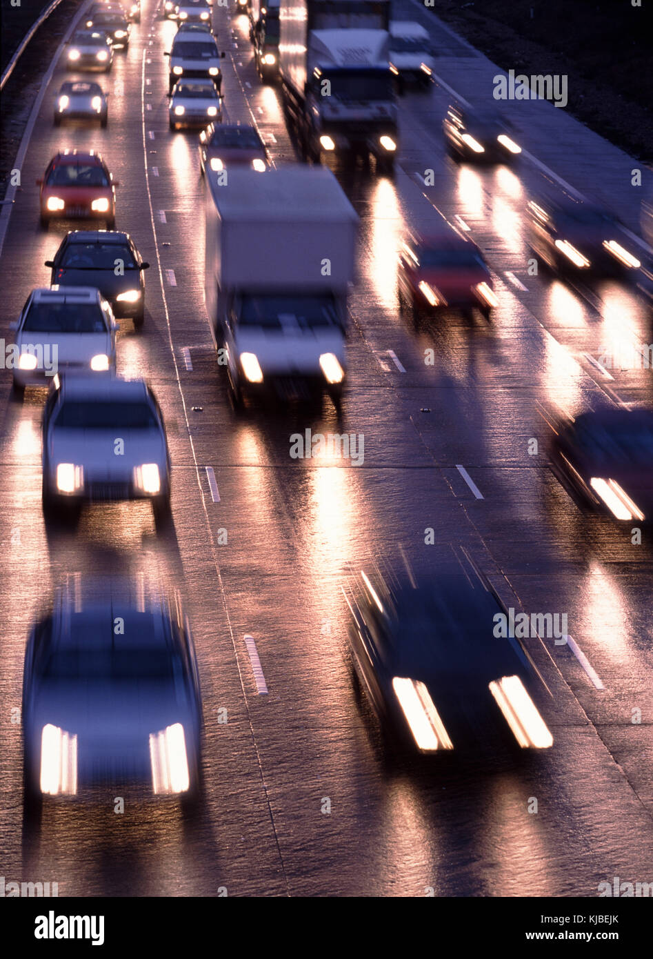 Motorway traffic at night, England, UK Stock Photo - Alamy