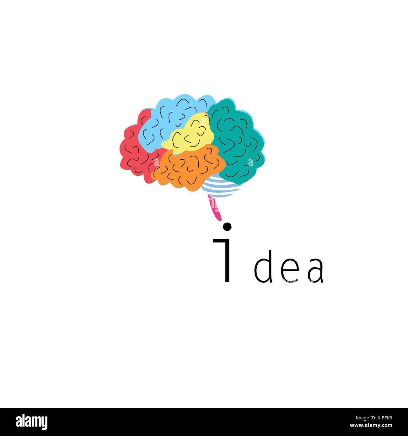 Multicolored brain graph on white background Stock Vector Image & Art ...