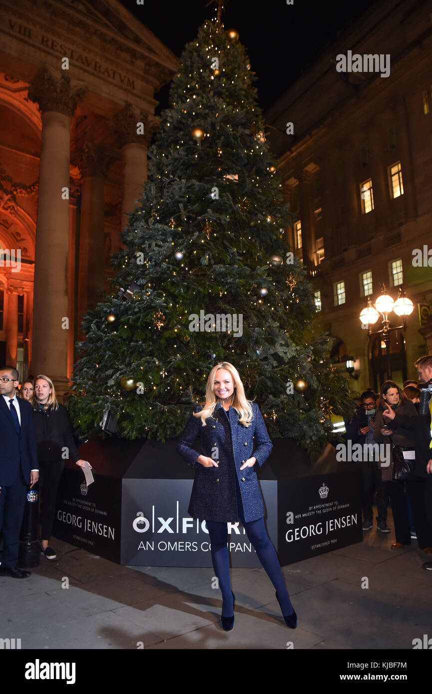 Emma Bunton turns on the Christmas Tree lights at The Royal Exchange in ...