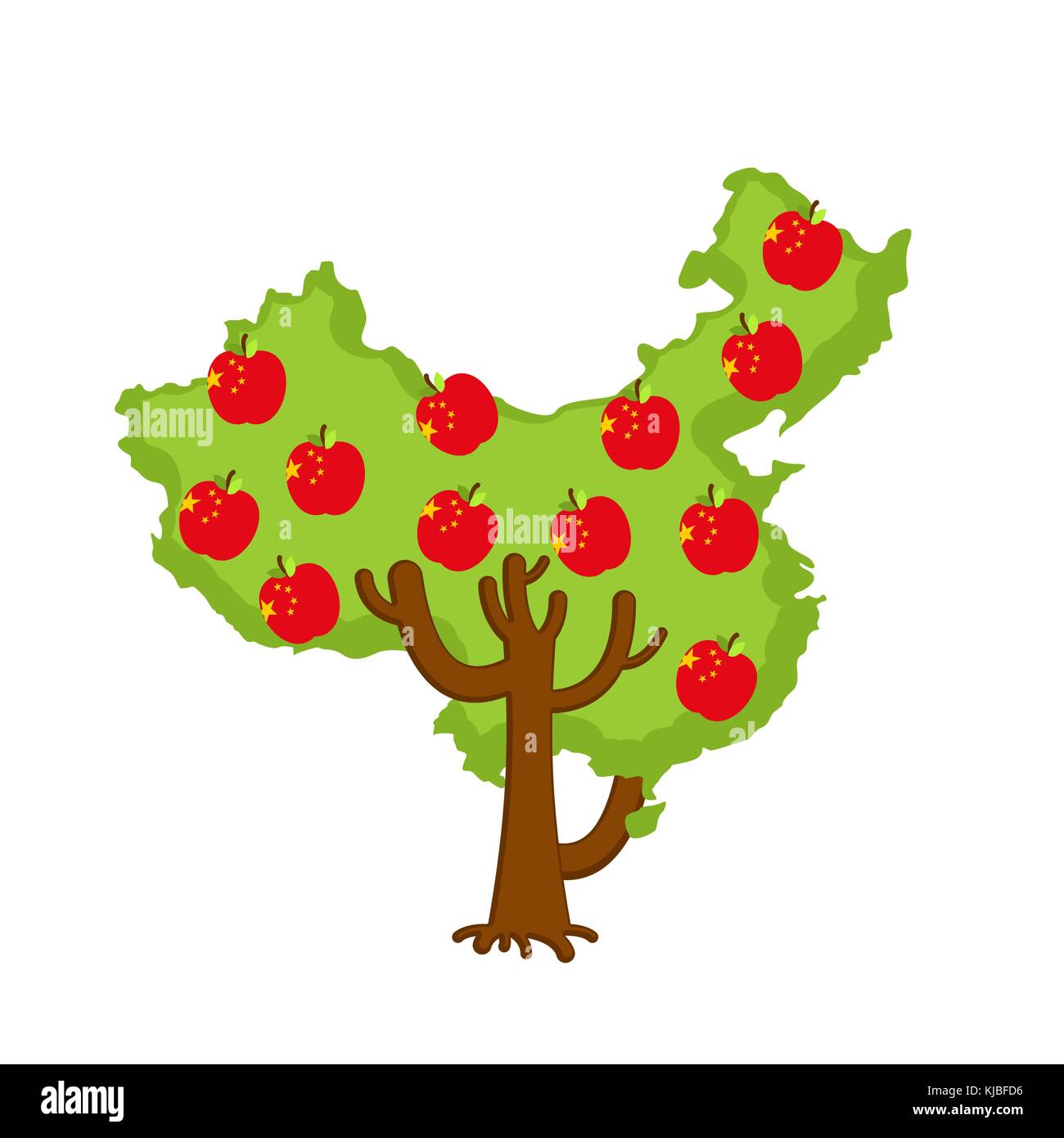 Asian apples tree Stock Vector Images - Alamy