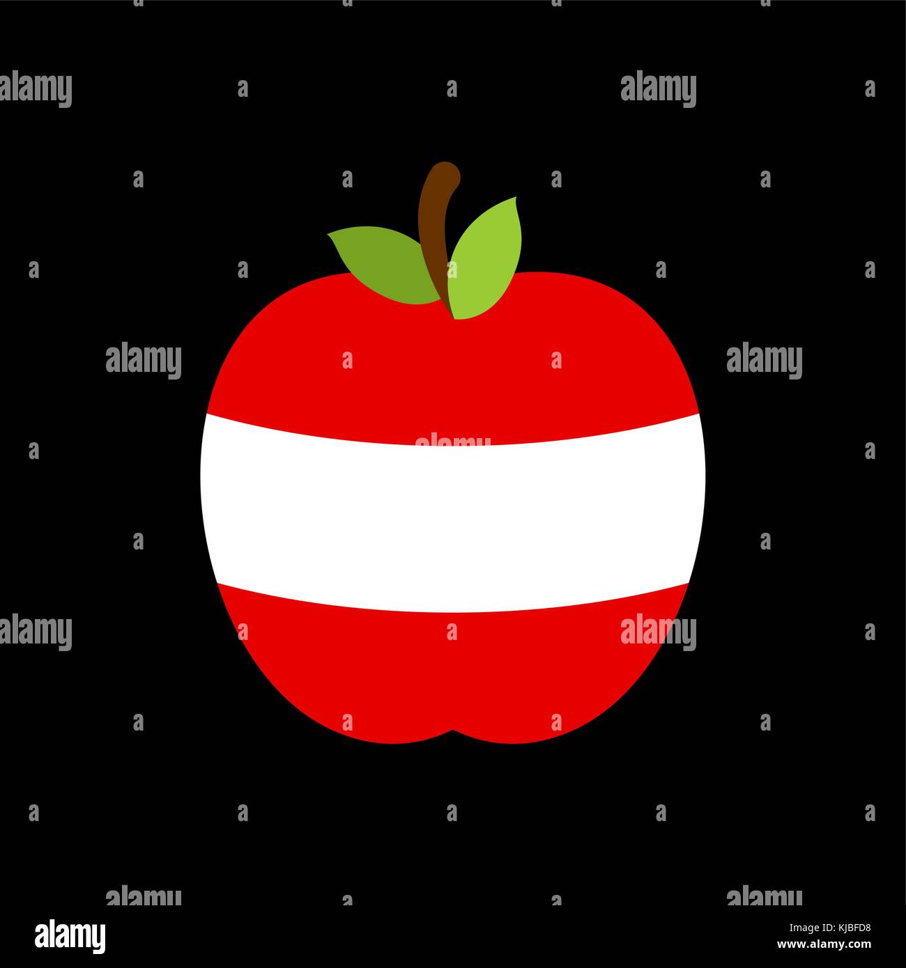 Apple Austria flag. Austrian National Fruit. Vector illustration Stock ...