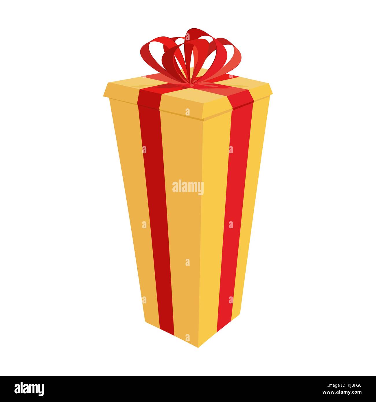 Big gift box. Festive Tall gift vector illustration for new year and ...