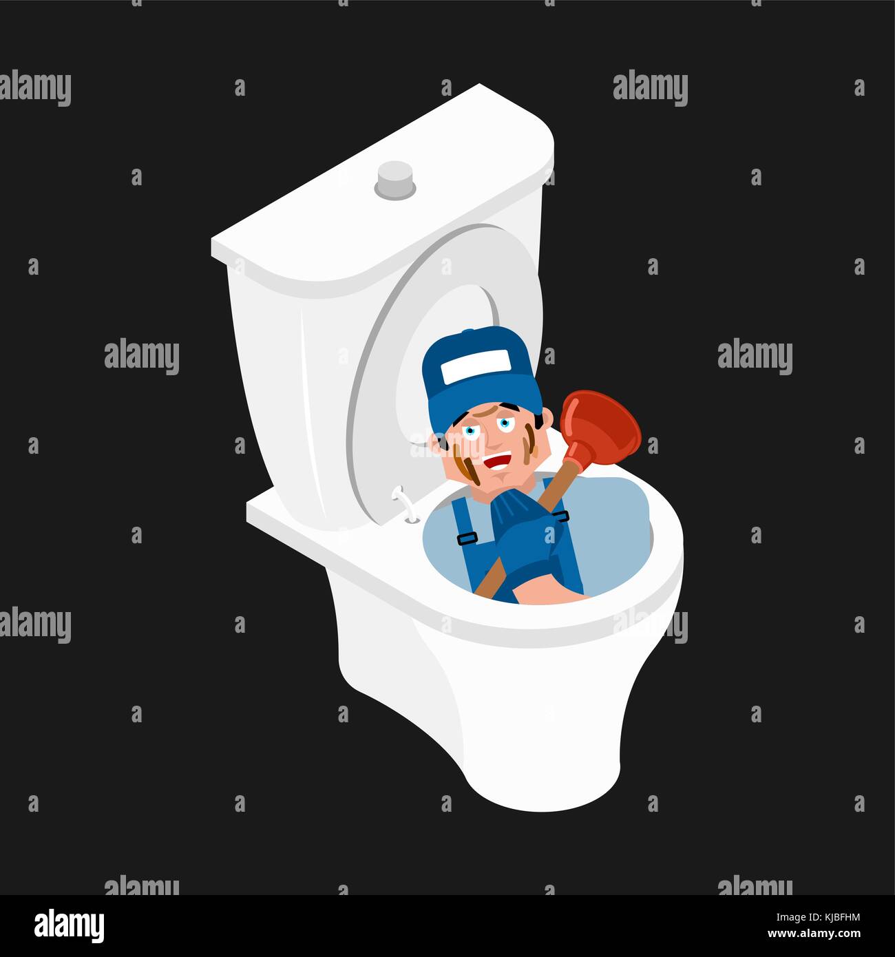 Installing toilet Stock Vector Images - Alamy