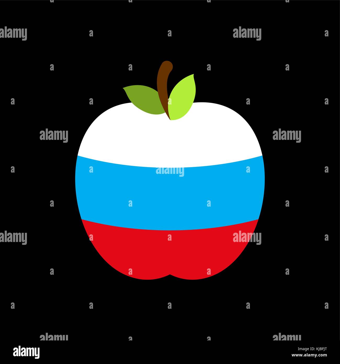 Apple Russia flag. Russian National Fruit. Vector illustration Stock ...
