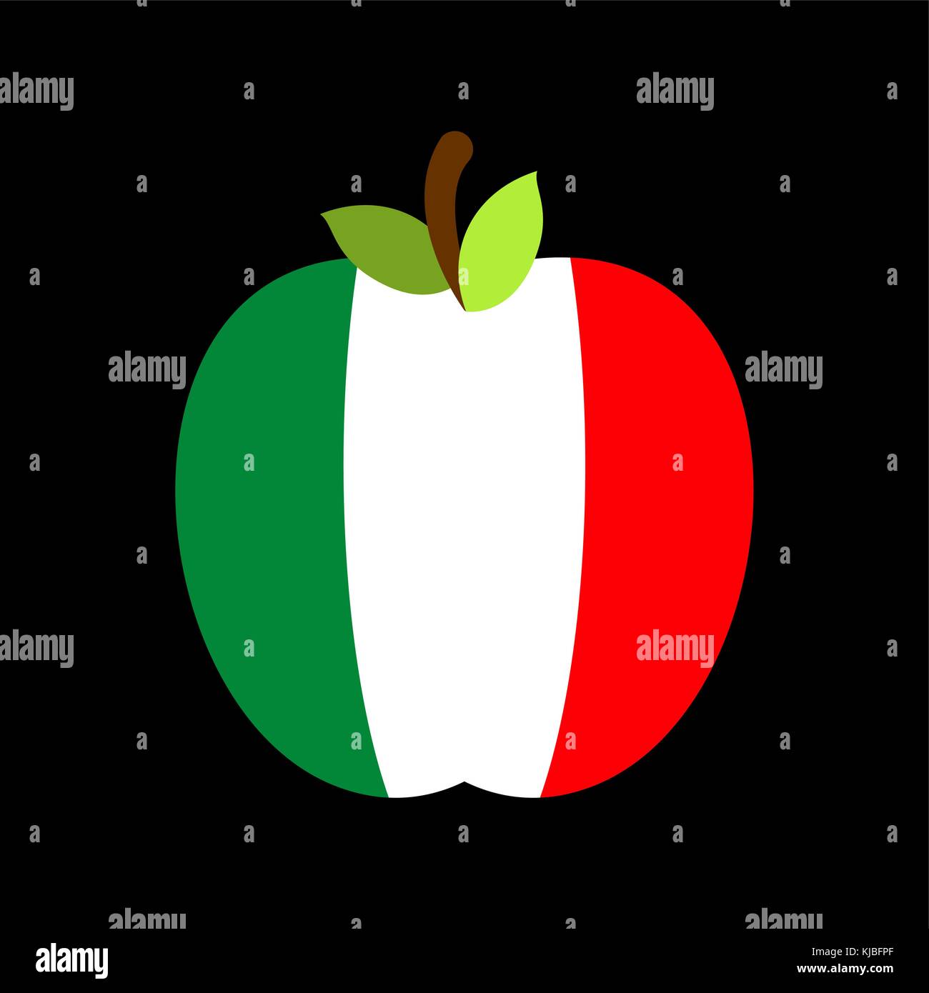 Apple Italy flag. Italian National Fruit. Vector illustration Stock ...