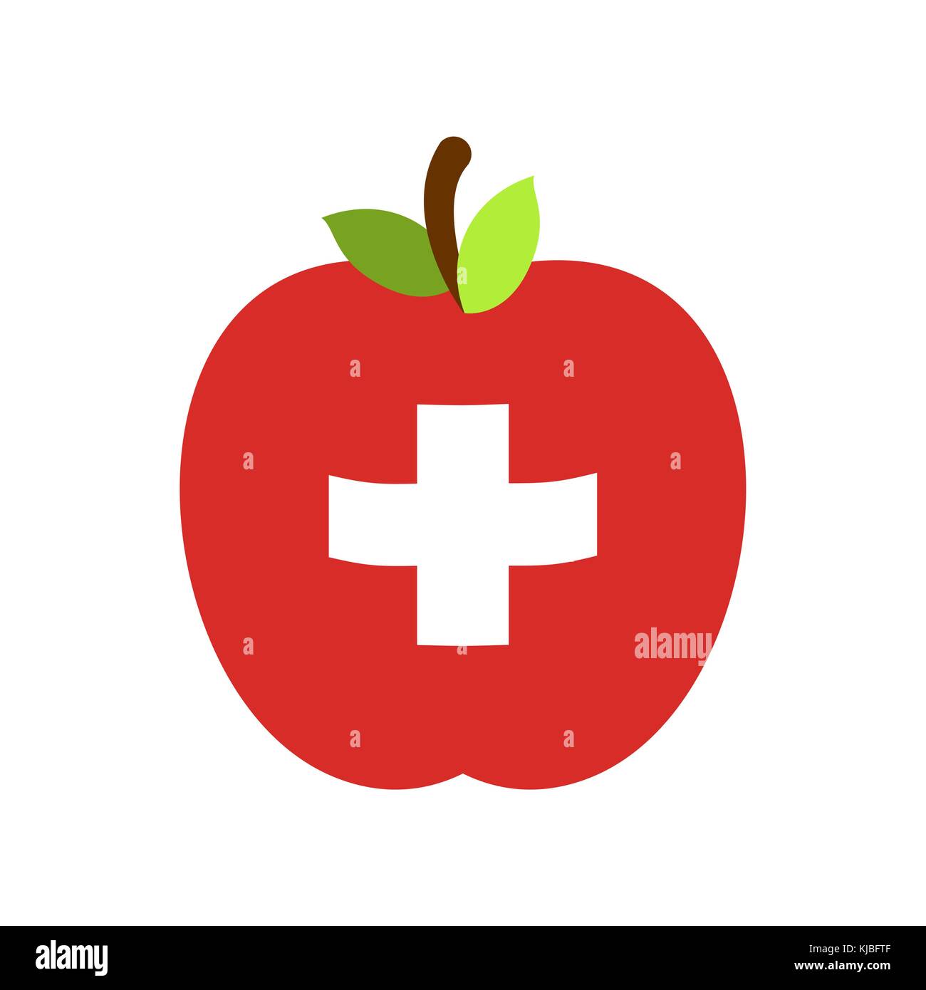Apple Switzerland flag. Swiss National Fruit. Vector illustration Stock ...