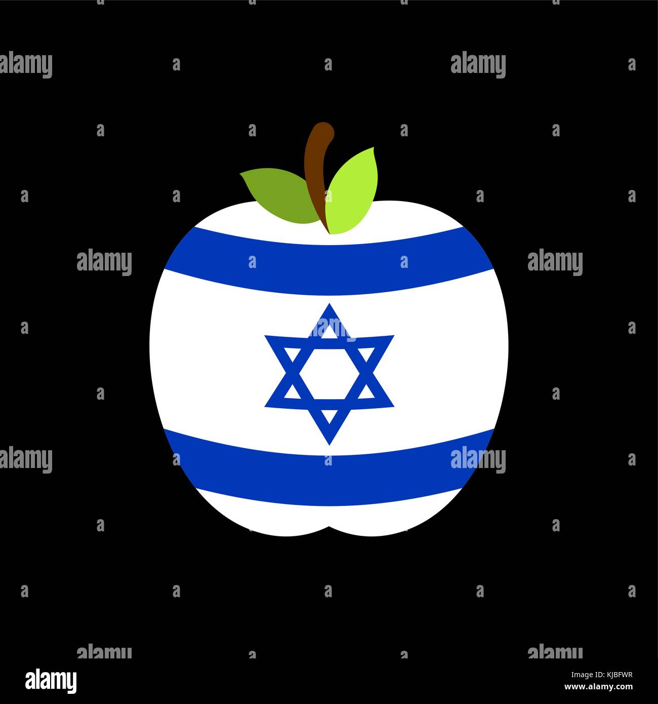 Apple Israel flag. Israeli National Fruit. Vector illustration Stock ...