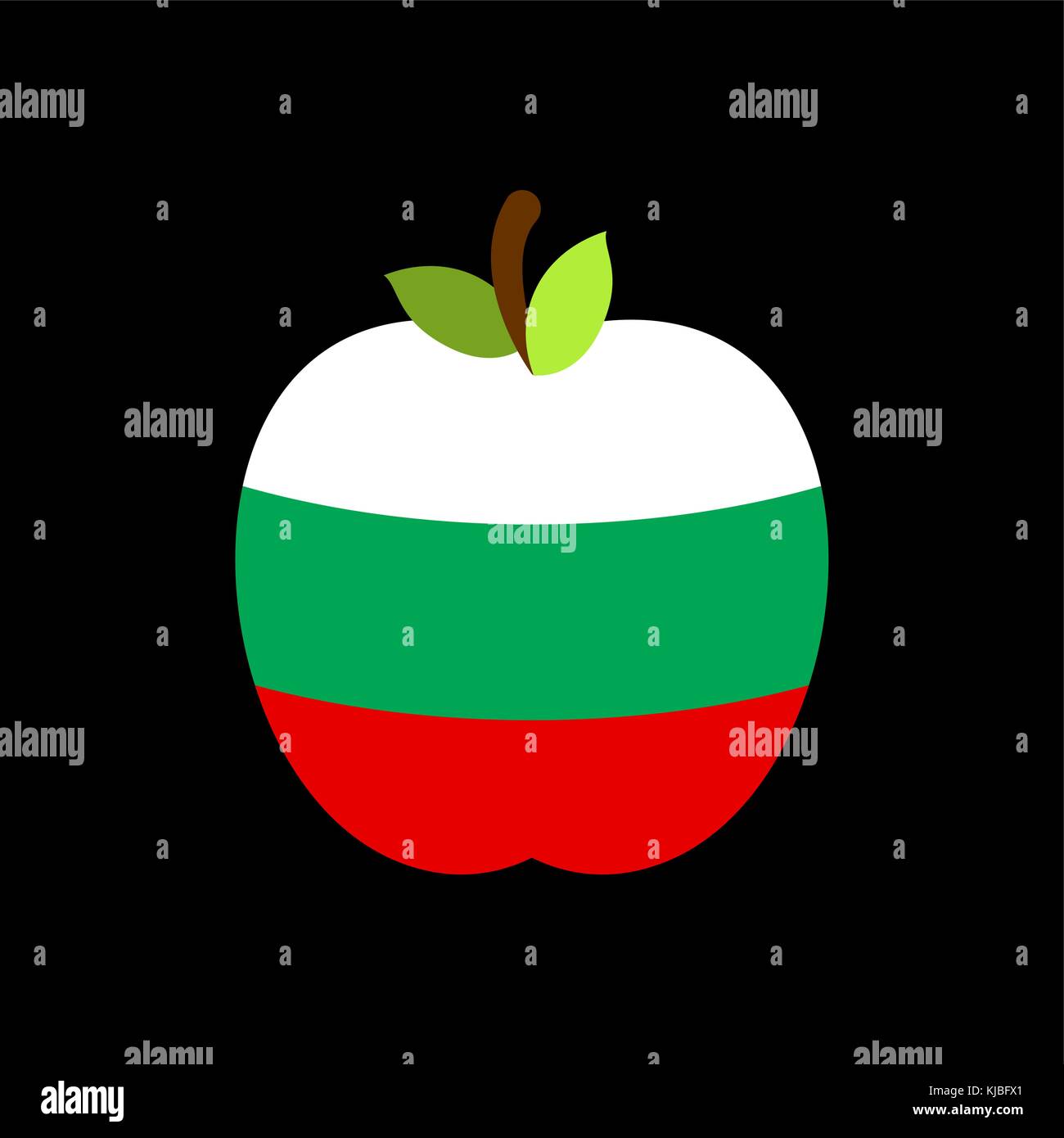 Apple Bulgaria flag. Bulgarian National Fruit. Vector illustration ...